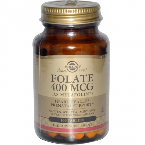 Folate, As Metafolin, 400 mcg, 100 Tablets - Solgar - YourHealthBasket