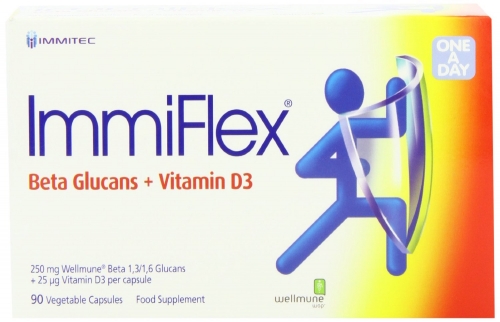 ImmiFlex (Beta Glucans + Vit D3) 250mg + 20mcg - 90 Capsules ...