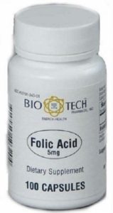 Folic Acid 5 mg 100 caps - Bio-Tech - YourHealthBasket
