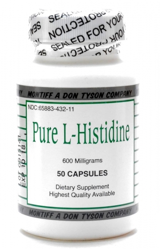 Pure L-Histidine 600mg 50 Caps - Montiff - YourHealthBasket