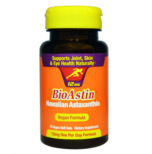 BioAstin, Hawaiian Astaxanthin, 12 mg, 75 Vegan Soft Gels - Nutrex ...