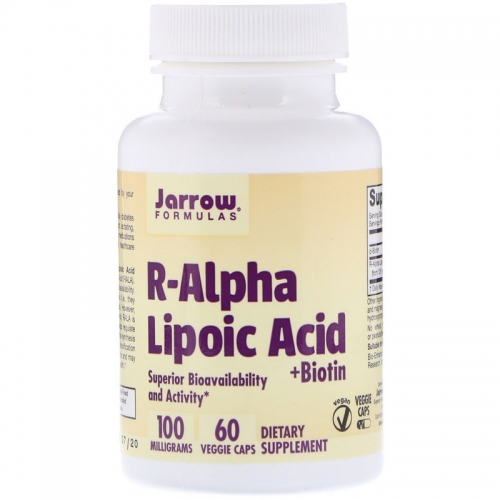 R-Alpha Lipoic Acid + Biotin, 60 Capsules - Jarrow Formulas ...