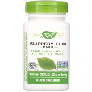 Slippery Elm Bark 1600mg, 100 Vegan Capsules - Natures Way ...