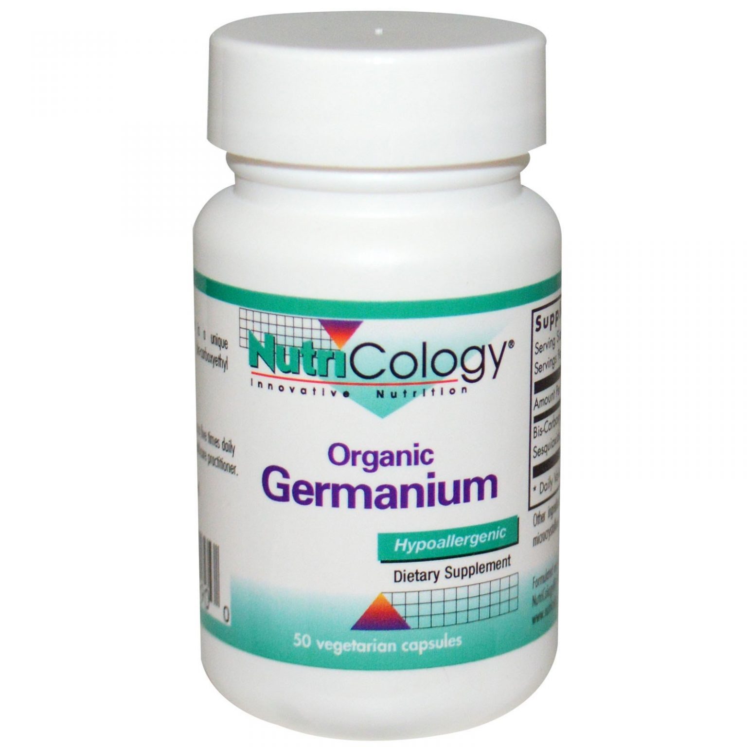 Organic Germanium, 50 Capsules - Nutricology / Allergy Research Group ...