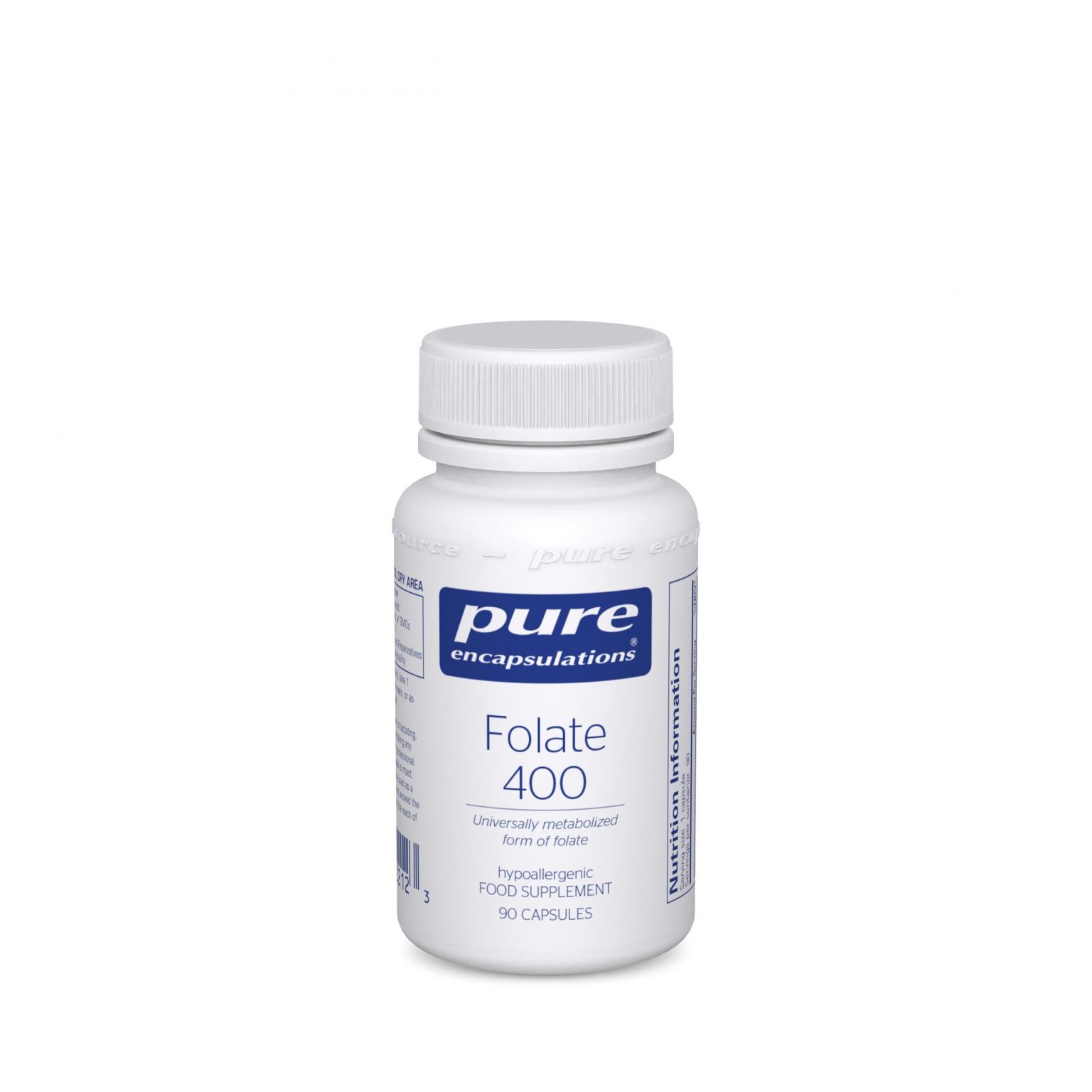 Folate 400, 90 Capsules - Pure Encapsulations - YourHealthBasket